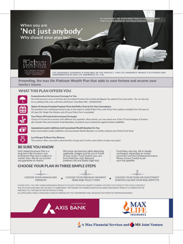 Max Axis Platinum Wealth Plan Updated | PDF