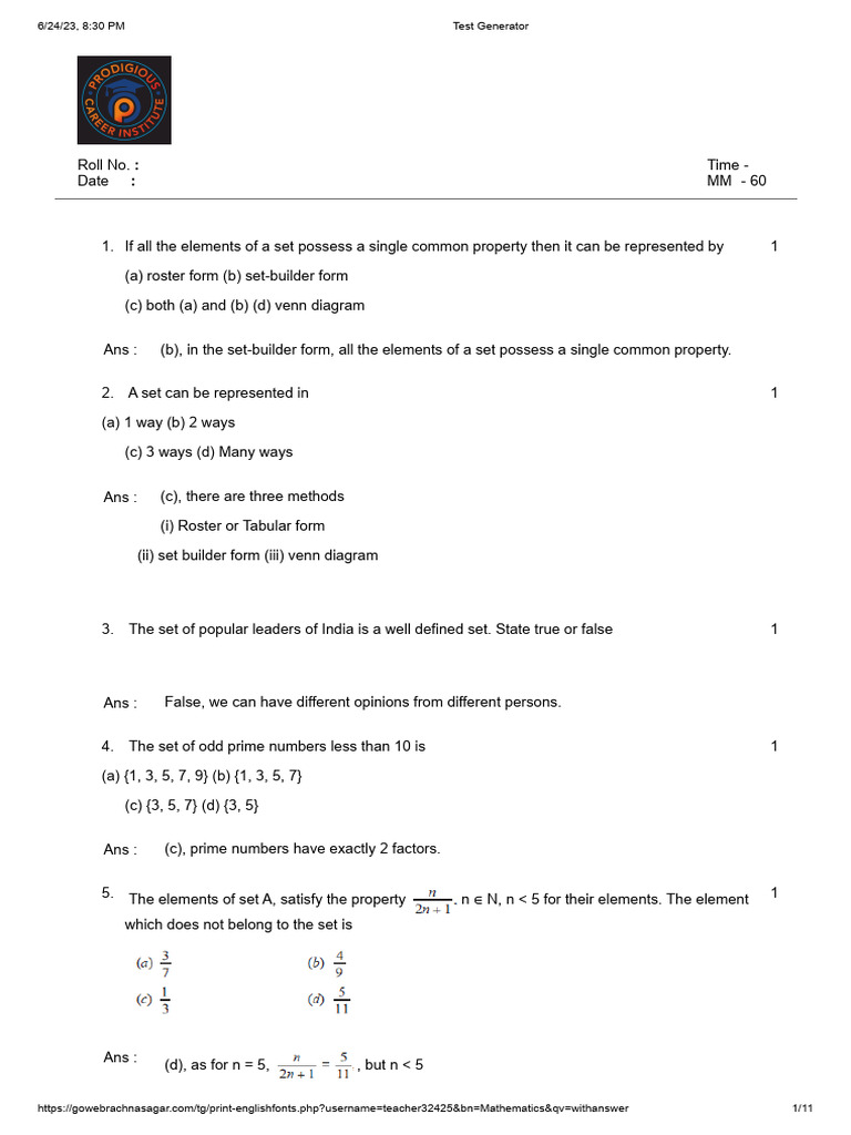 Kaushal Test Solu | PDF | Mathematics | Number Theory