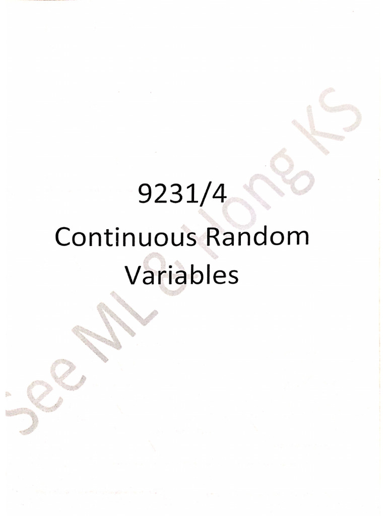 FStat Continuos Random Variables Solved Topical 2004 To 2020 | PDF FStat Continuos Random Variables Solved Topical 2004 To 2020 | PDF