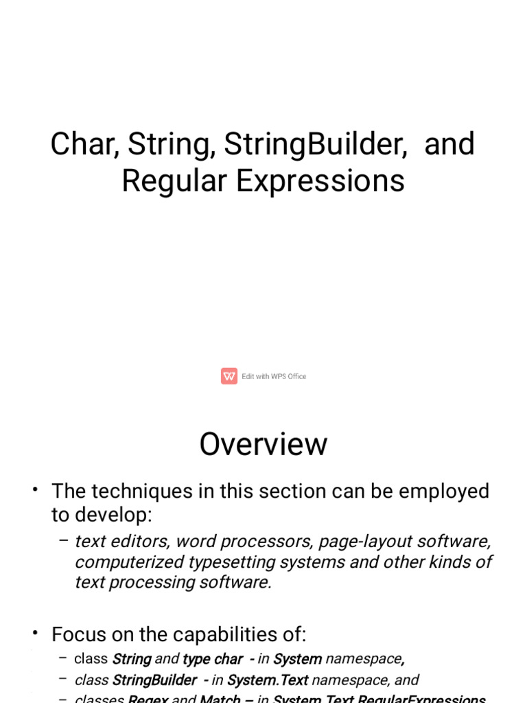 Chapter 2 StringBuilder Regex | PDF
