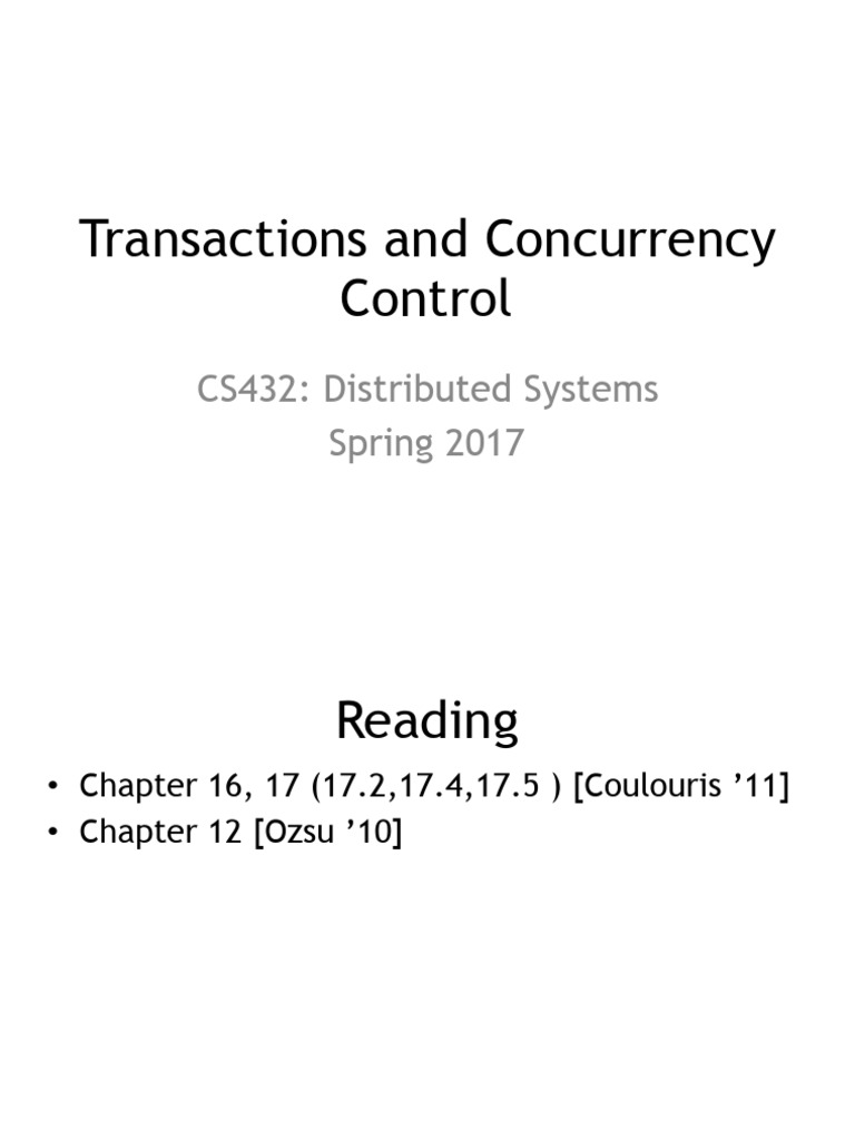 Distributed Transactions Concurrency Control | PDF | Database ... Distributed Transactions Concurrency Control | PDF | Database ...