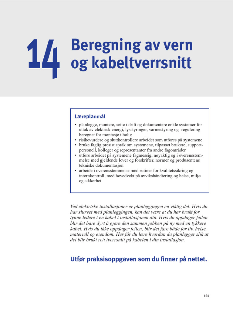 Beregning Kabel Vern Og Kabeltversnitt Nelfo | PDF