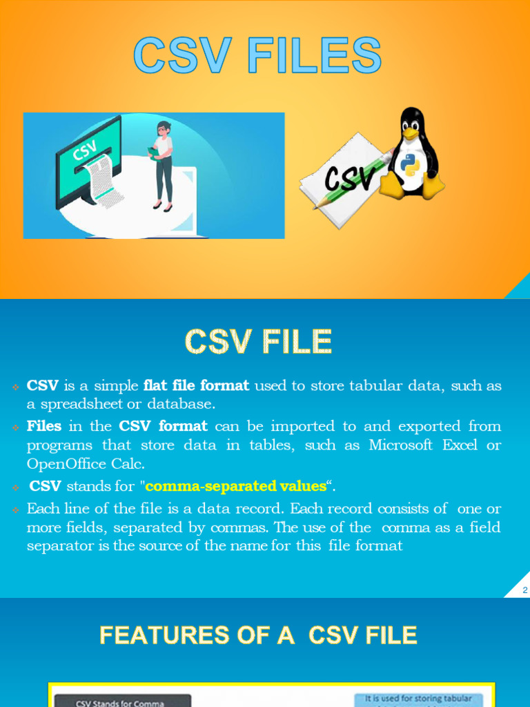 CSV File PPT - Intro | PDF | Comma Separated Values | Computing CSV File PPT - Intro | PDF | Comma Separated Values | Computing