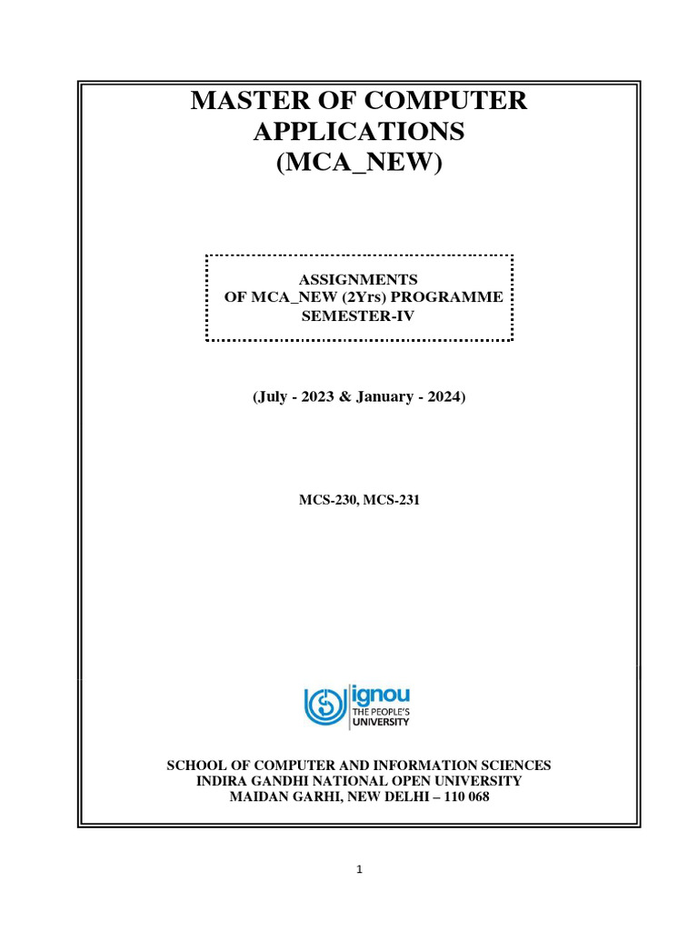 MCA - NEW - IVth Semester 2023-24 | PDF | Applied Mathematics | Cybernetics