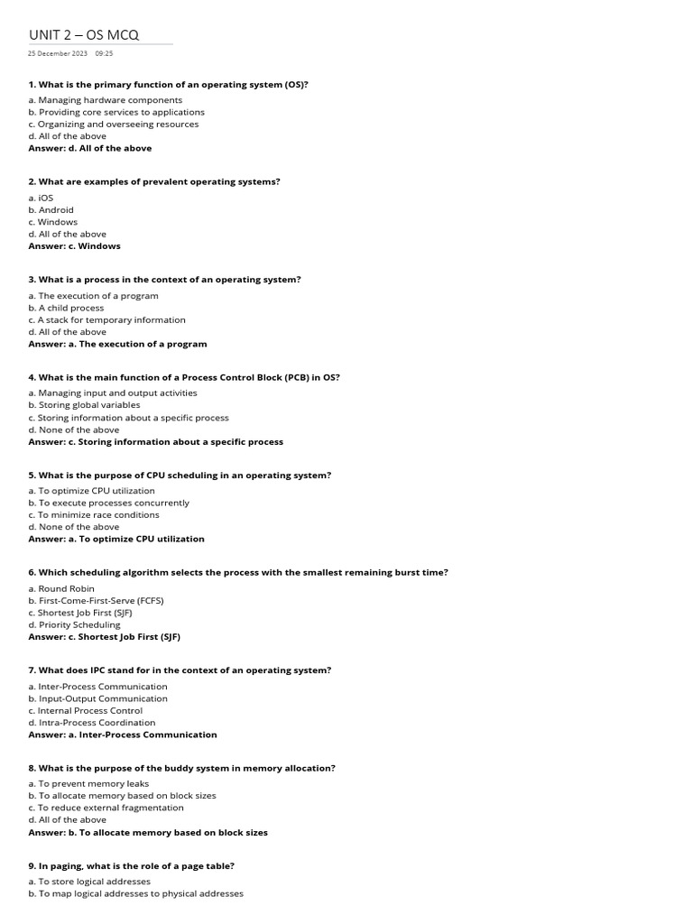 Computer Systems Mcq Pdf Process Computing Thread Computing 4726