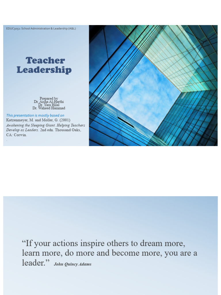 Teacher Leadership 1 | PDF | Leadership | Teachers