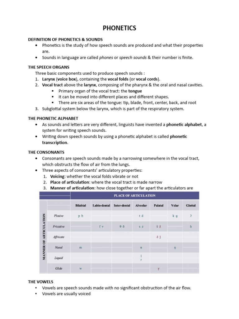 Chapter 2 - Phonetics Revision | PDF | Language Arts & Discipline