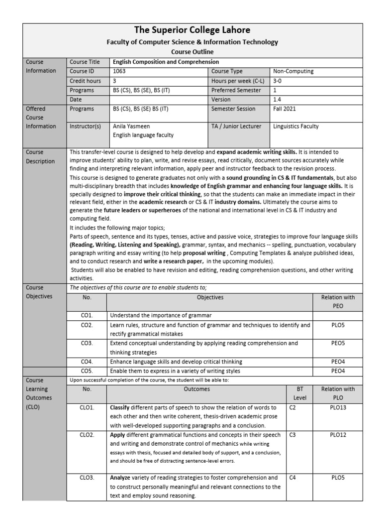 English Composition Comprehension | PDF | Career & Growth | Language ...