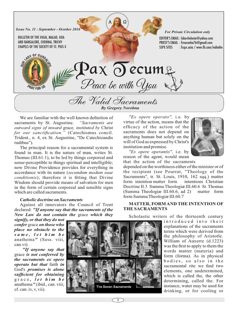Pax Tecum Sept 2016 | PDF | Eucharist | Sacraments