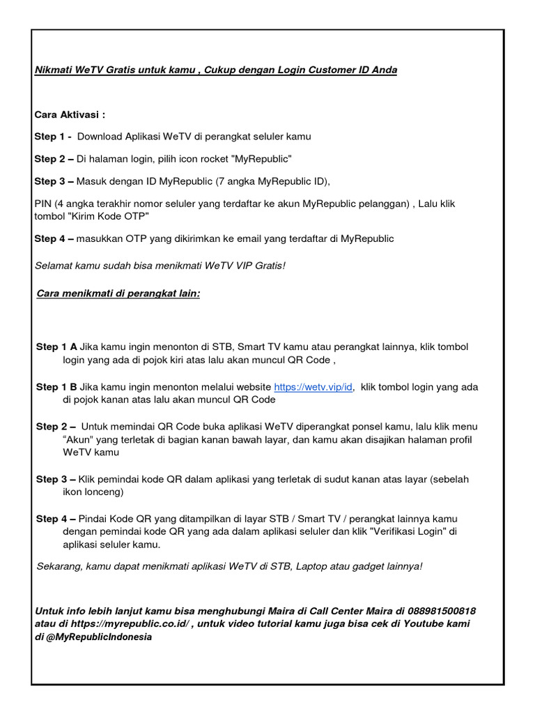 Flyer Aktivasi WeTV Print (A5) | PDF