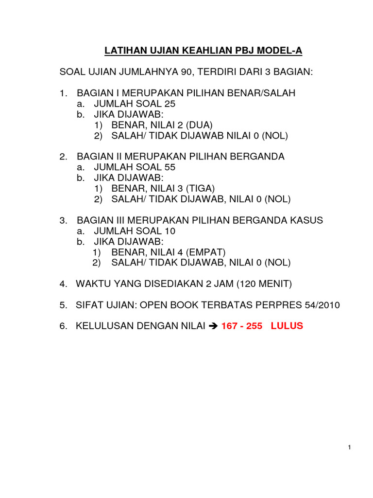 Latihan Ujian Keahlian PBJ Model-A | PDF | Teknologi & Rekayasa