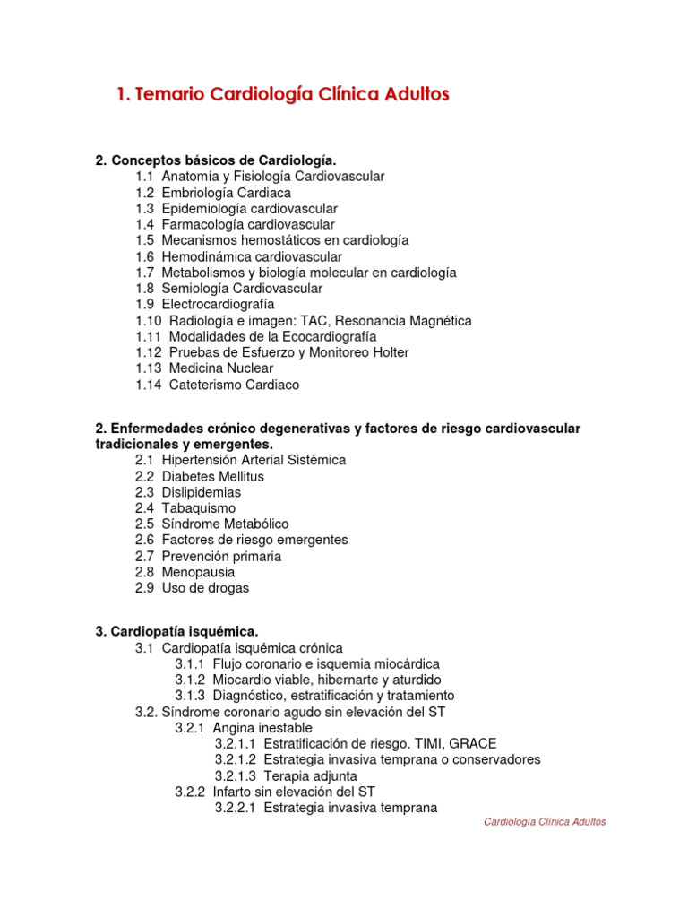 Temarios Homolo | PDF | Electrocardiografia | Defecto cardiaco congenito