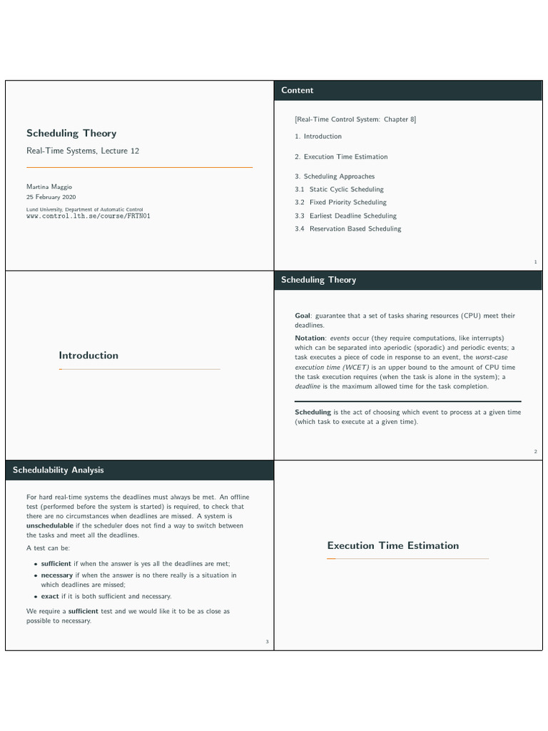L12 Slides6 | PDF | Scheduling (Computing) | Real Time Computing