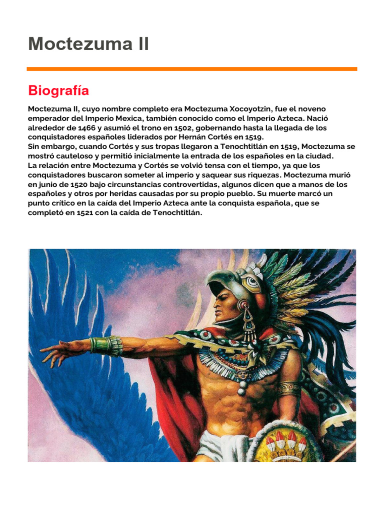 Biografía de Moctezuma II | PDF
