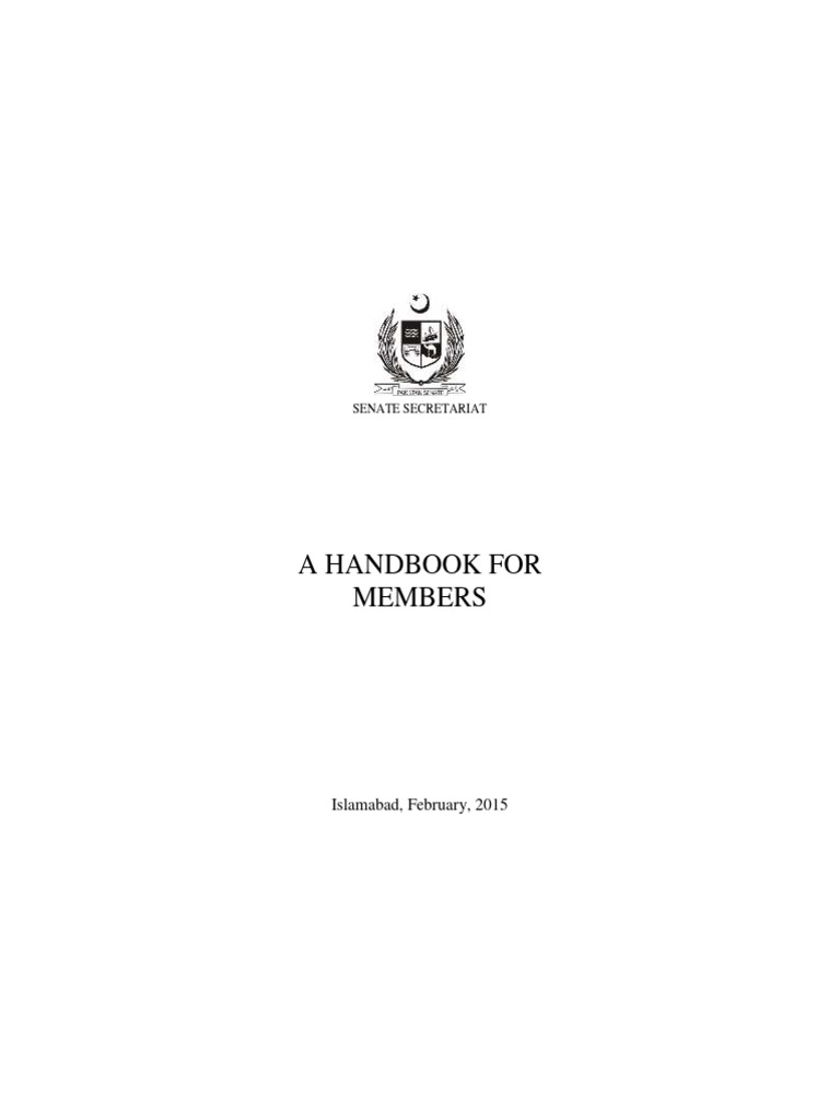 Handbook For Members Final-Ismail | PDF | Bill (Law) | Quorum