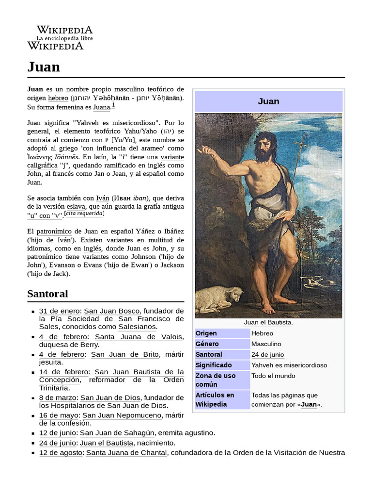 Variantes del Nombre Juan en Idiomas | PDF | Lingüística | Idiomas