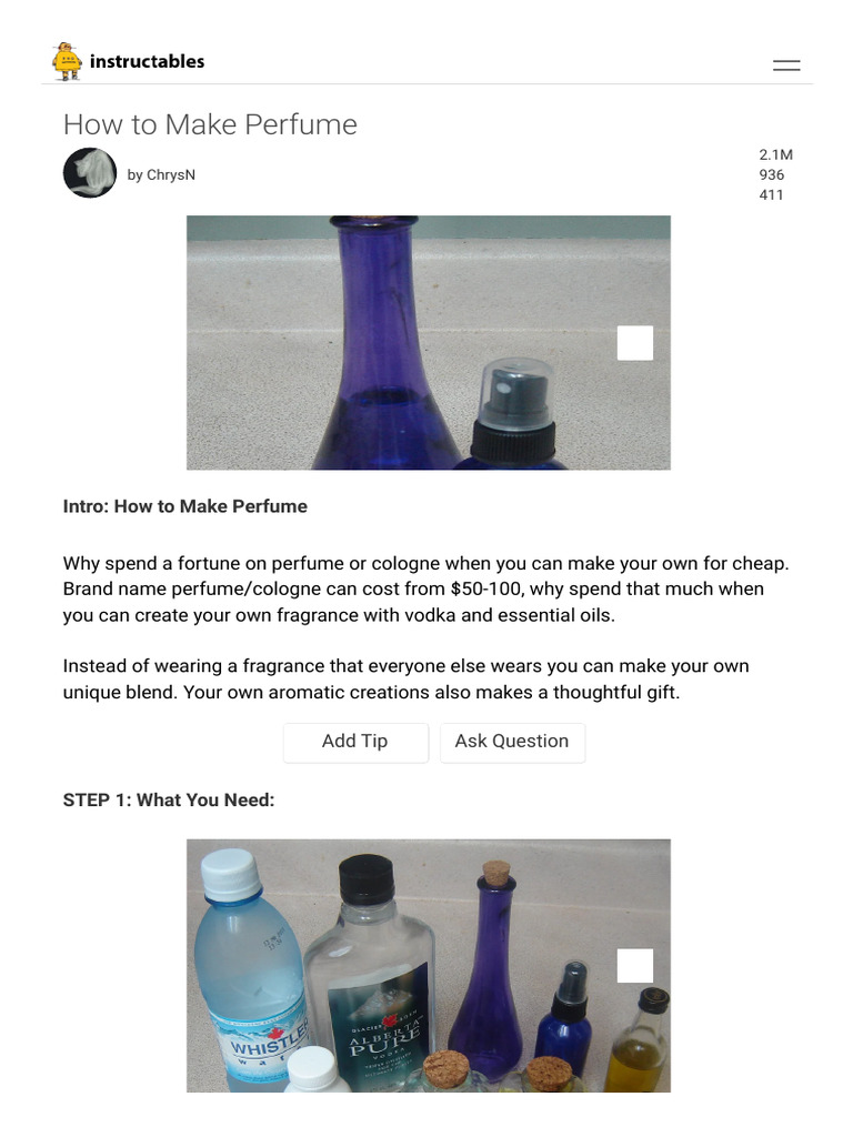 How to Make Perfume | PDF | Perfume | Odor