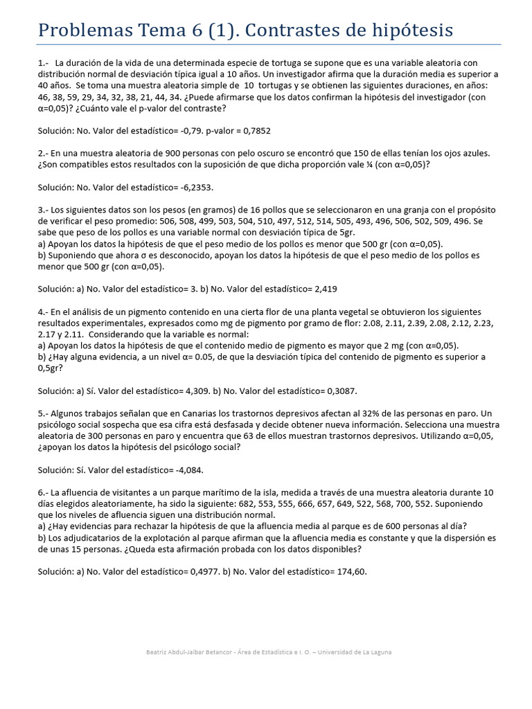 Ejercicios Tema 6 1 S | PDF