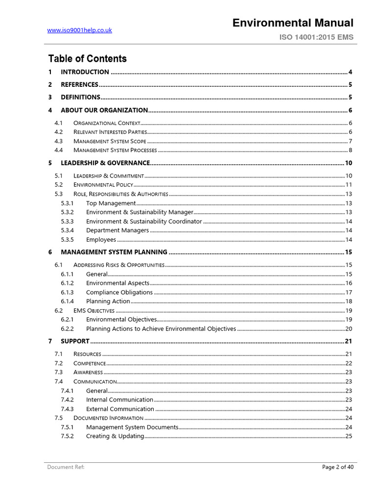 EMS Manual Template | PDF | Economies | Business