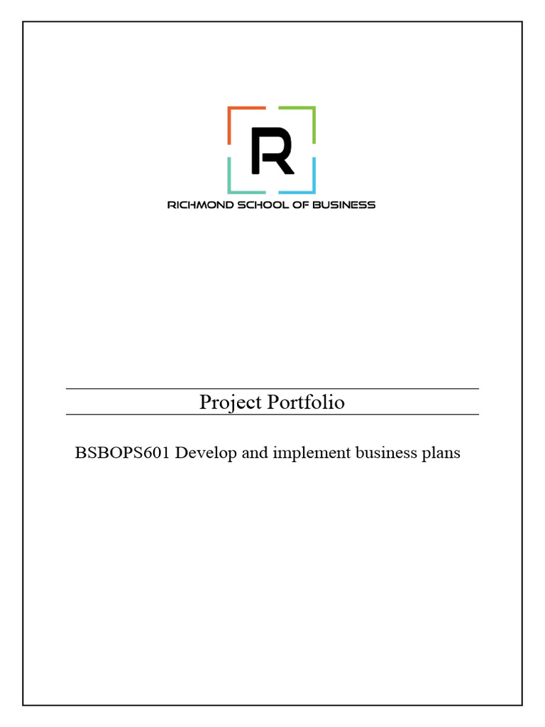 BSBOPS601 Project Portfolio | PDF | Marketing | Quality Management
