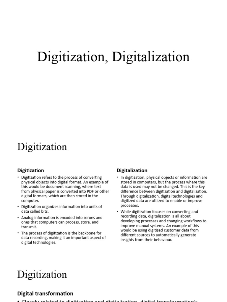 U1 Digitization Digitalization Dt Pdf