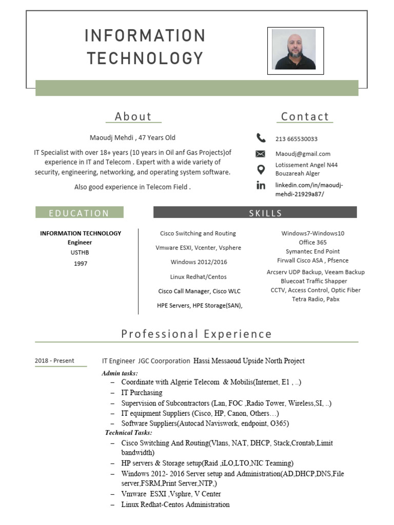RESUME-IT-ENGINEER1 - Mehdi MAOUDJ | PDF
