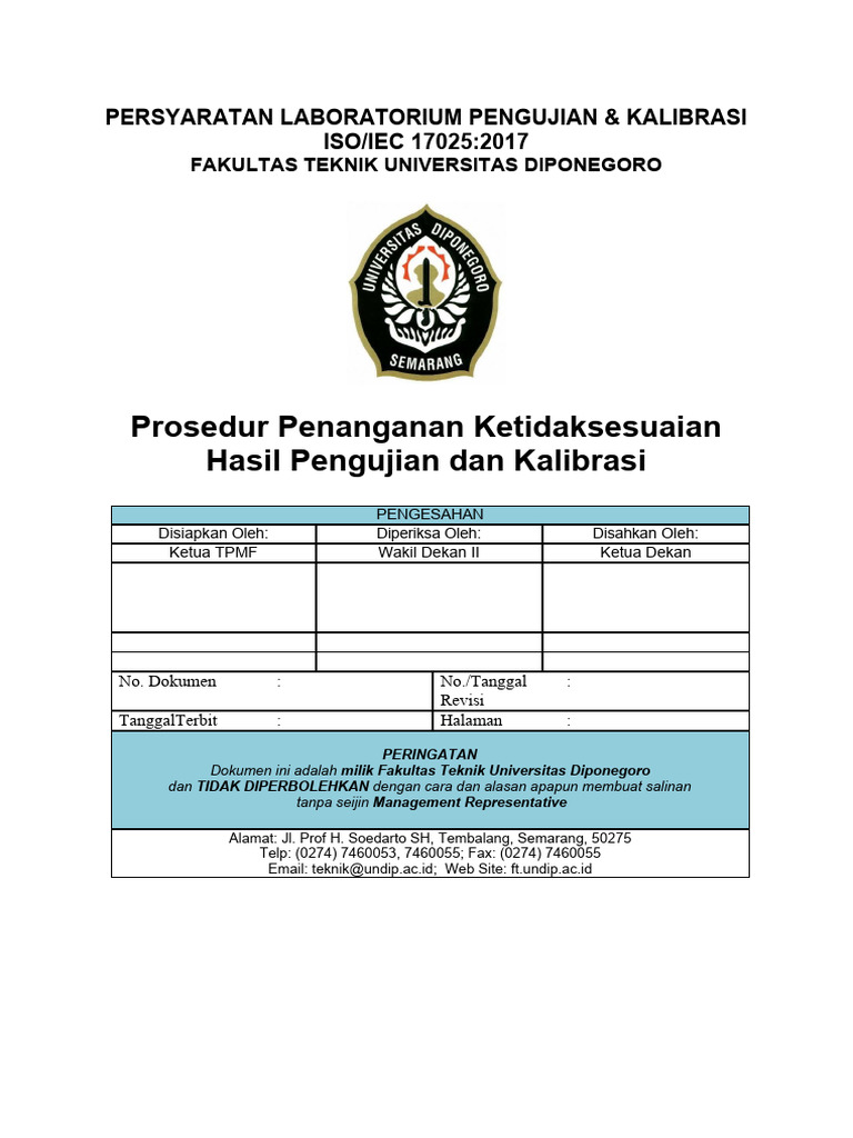 Sop 7 - Prosedur Penanganan Ketidaksesuaian Hasil Pengujian-Kalibrasi | PDF