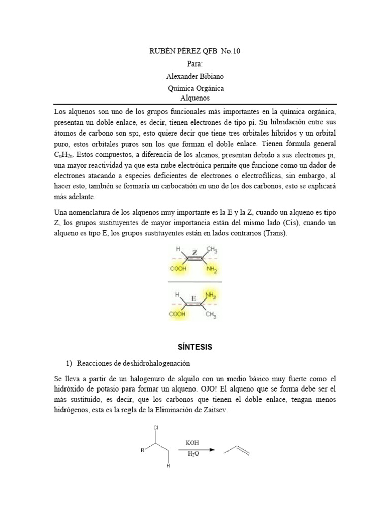 Alquenos | PDF | Alqueno | Química Orgánica