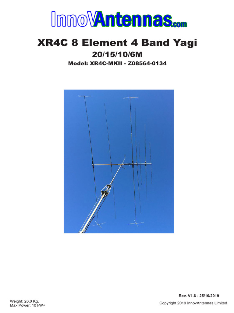 XR4C 8 Element 4 Band Yagi 20-15-10-6M | PDF