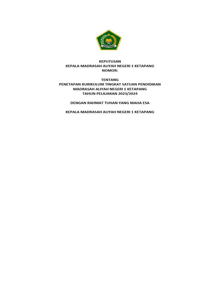 SK KAMAD Kurikulum - Reupload Kami Madrasah | PDF