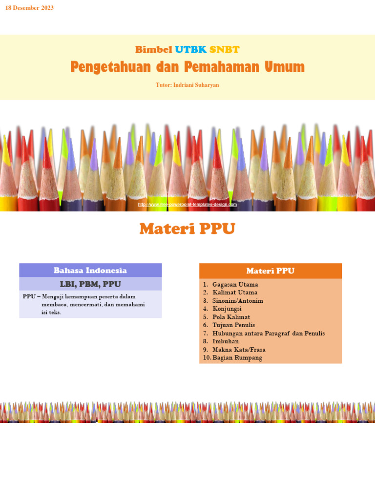 BIMBEL UTBK SNBT Subtest Pengetahuan Dan Pemahaman Umum (18 Desember ...