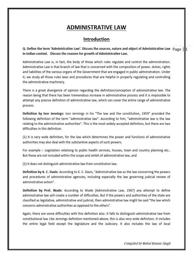 Administrative Law | PDF | Rule Of Law | Administrative Law