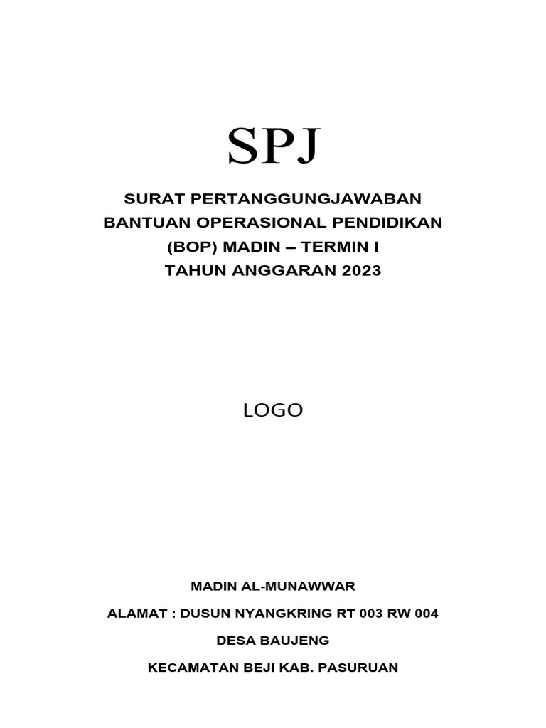 Contoh SPJ Bop | PDF