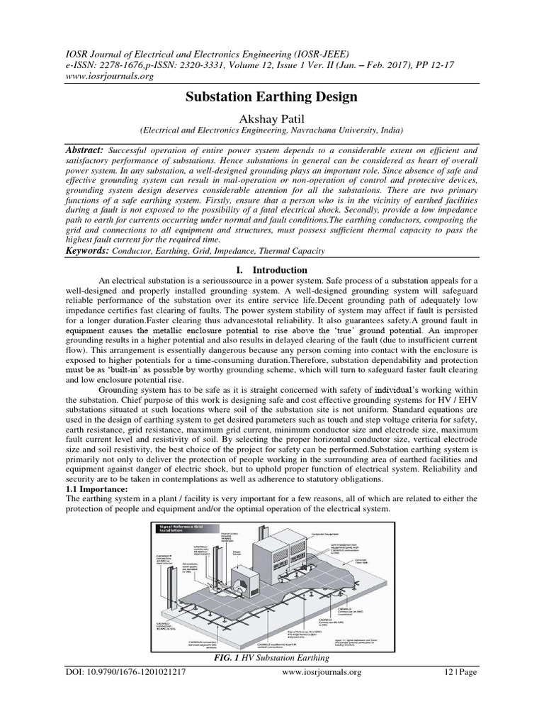 Substation Earthing Design | PDF