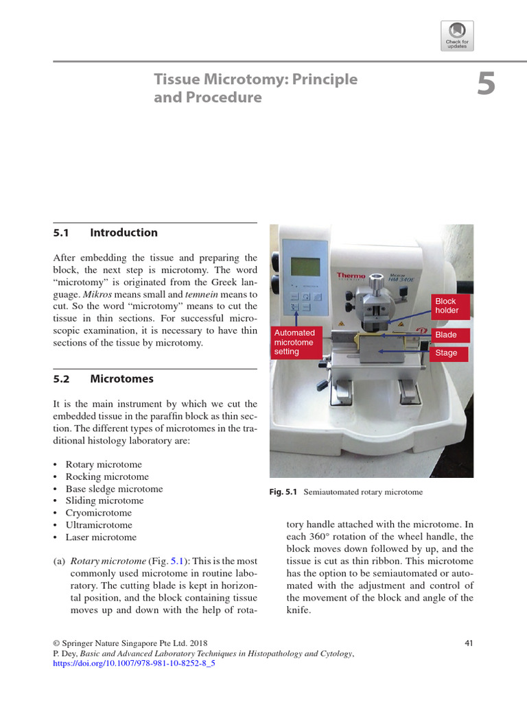 Book Chapter Microtomy Frozen Sections Cryostat | PDF | Knife | Abrasive