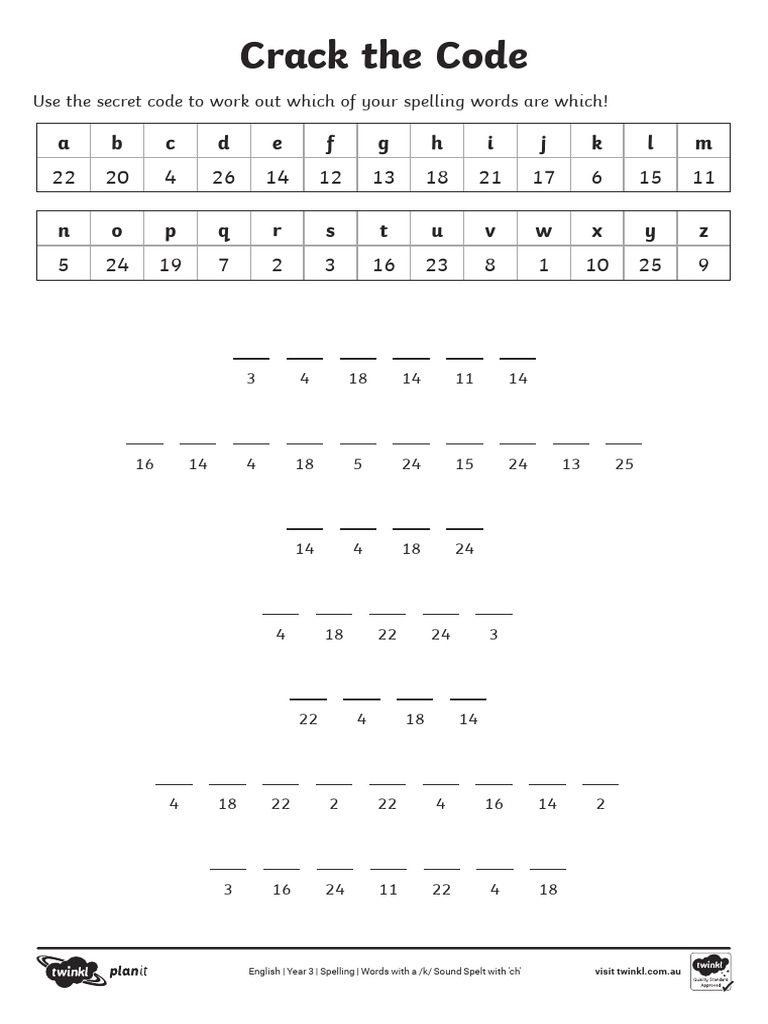 Crack The Code Activity Sheet | PDF | Linguistics | Languages