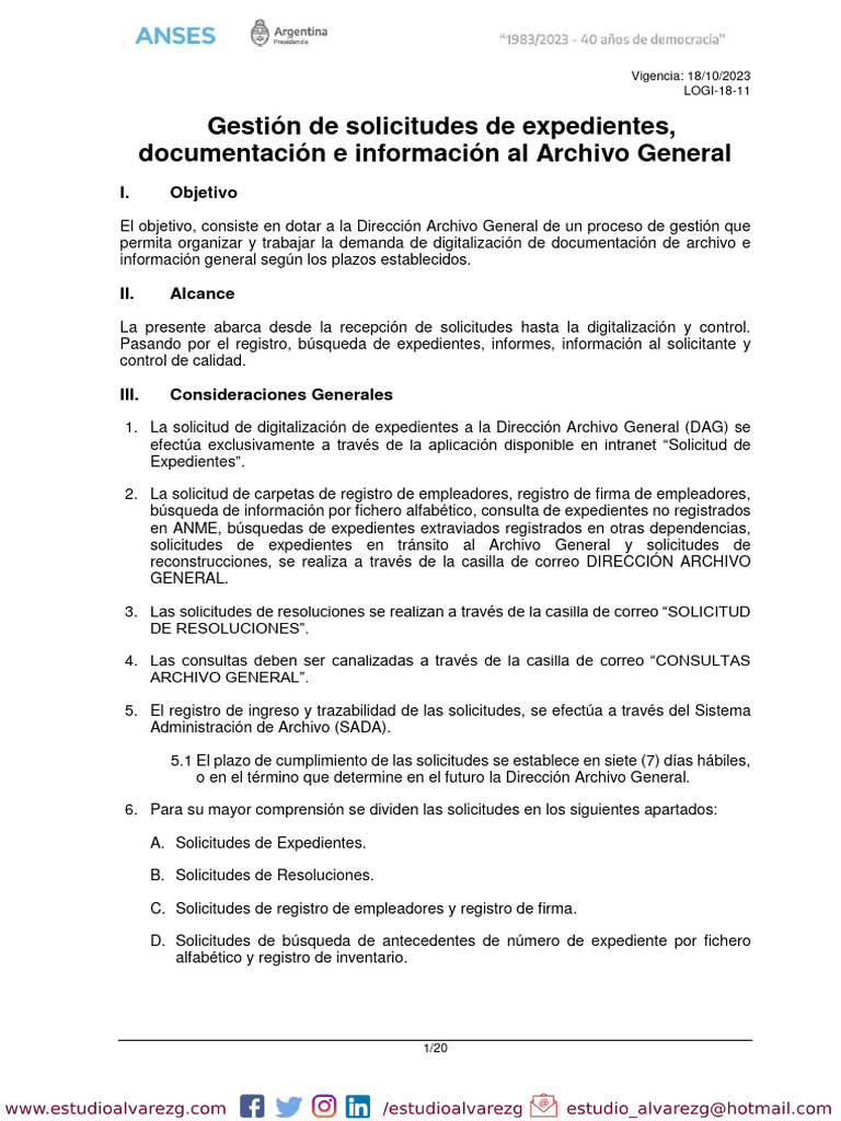 LOGI-18-11 Gestión de Solicitudes de Expedientes, Documentación e ...