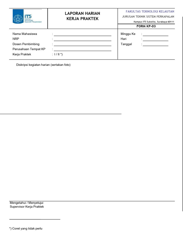 Form 03 Laporan Harian | PDF