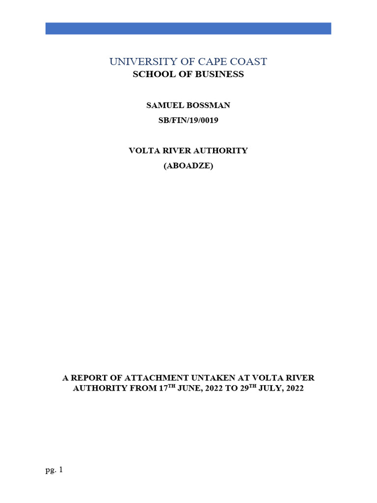 VRA Aboadze Attachment Report | PDF