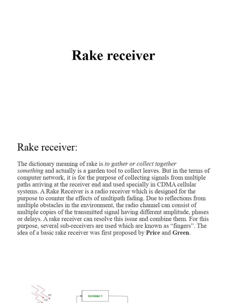Rake Receiver | PDF | Channel Access Method | Radio