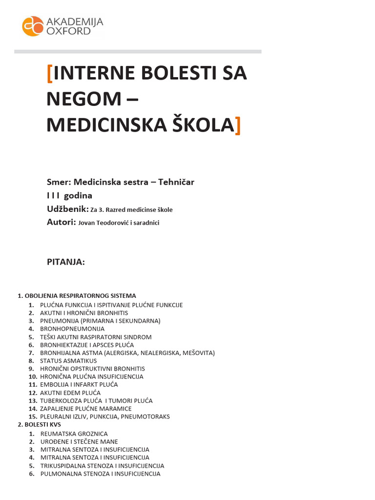 Interne Bolesti | PDF