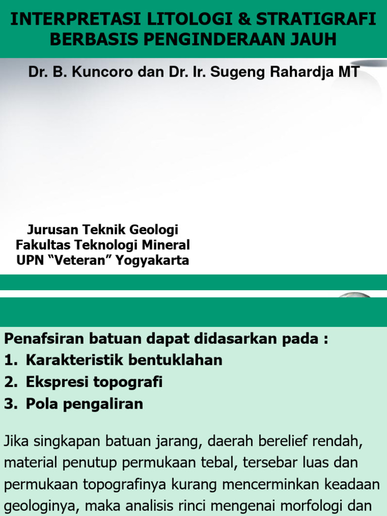 Interpretasi Litologi dan Stratigrafi Geologi | PDF