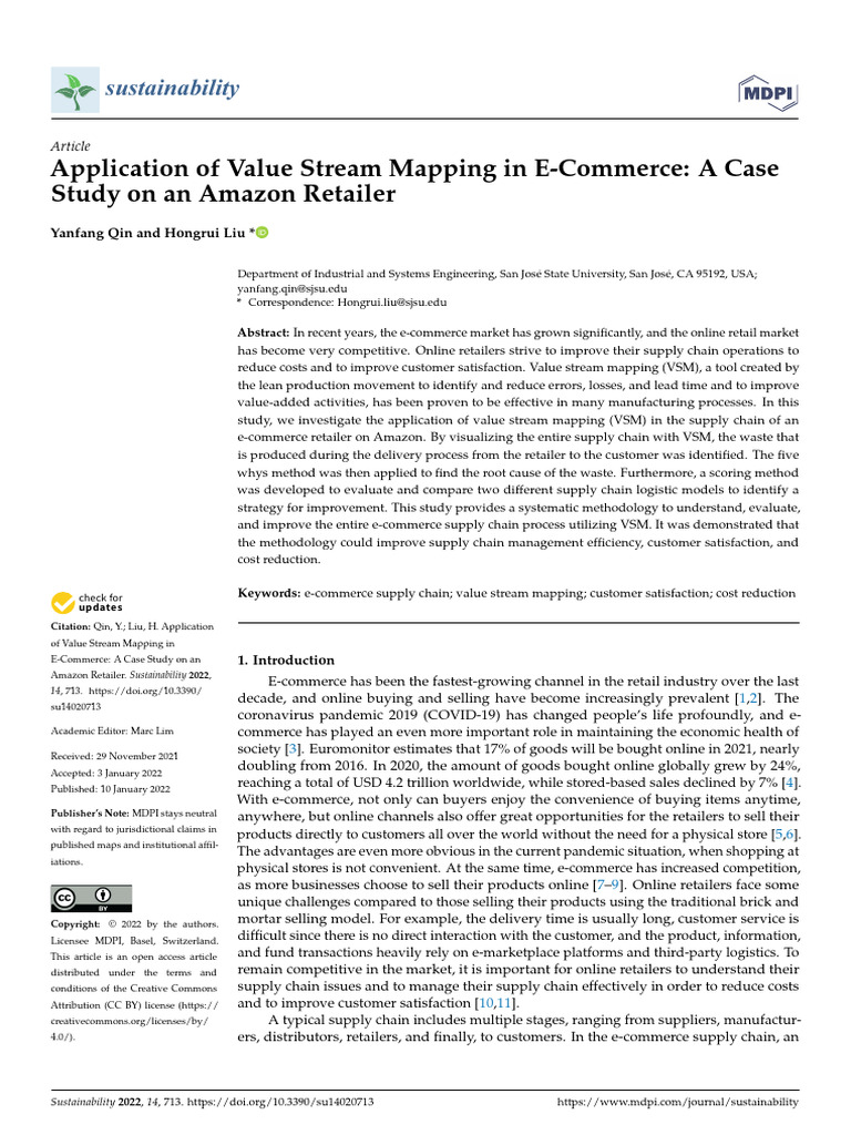 Application of Value Stream Ma | PDF | E Commerce | Supply Chain