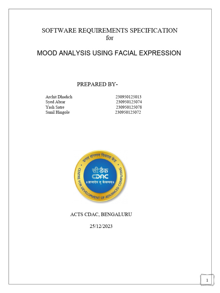 Mood Analysis Using Facial Expression Detection | PDF