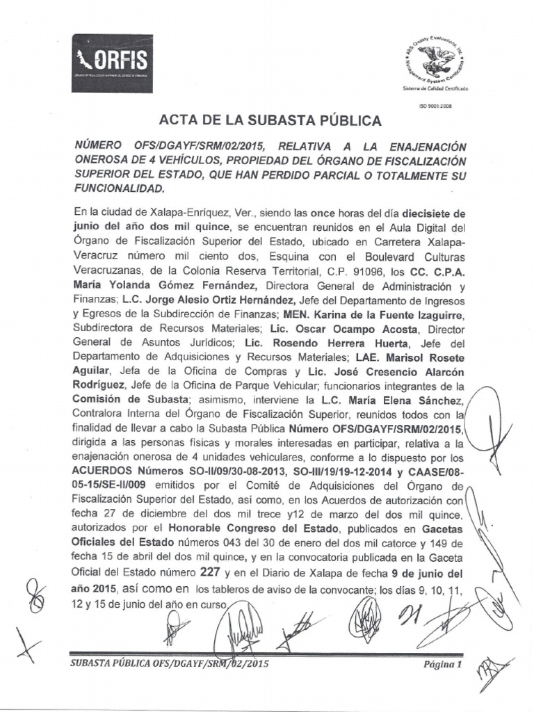 Acta Subasta | PDF