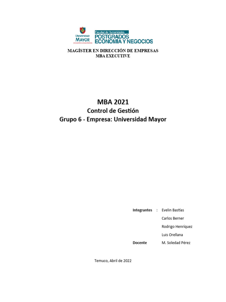 Grupo 6 - Universidad Mayor | PDF | Universidad | Planificación