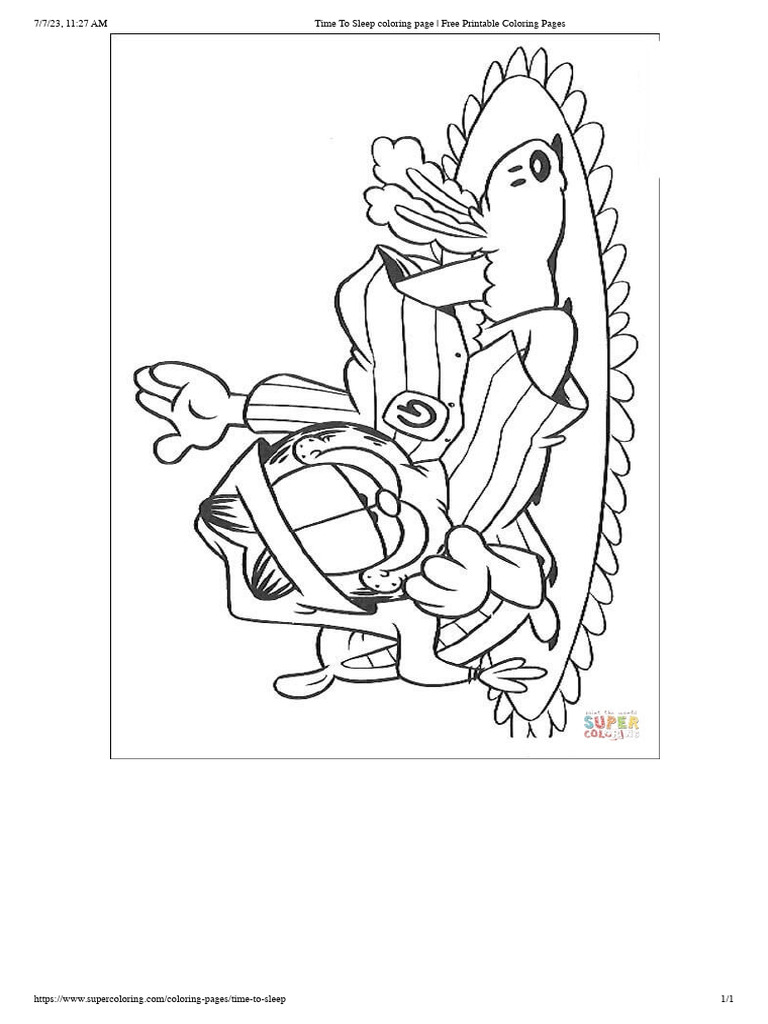 Time To Sleep Coloring Page - Free Printable Coloring Pages | PDF