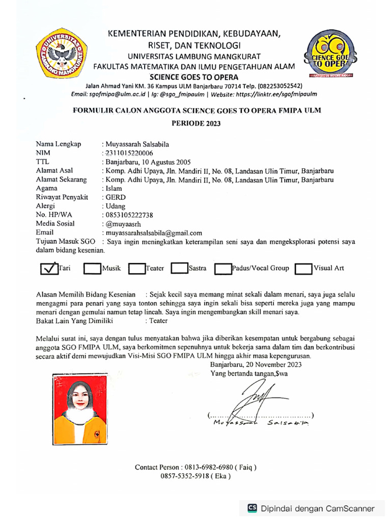 Rekap Formulir Calang Gel 2 | PDF