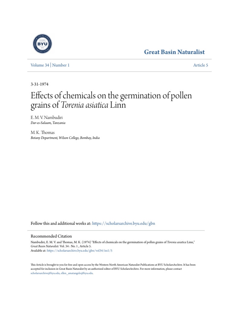 Effects of Chemicals on Pollen Germination | PDF | Sucrose | Germination