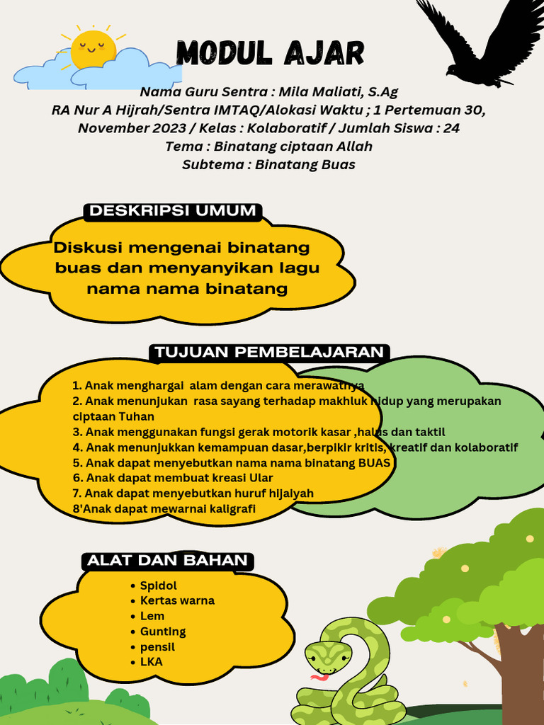 Modul Ajar Binatang Buas | PDF